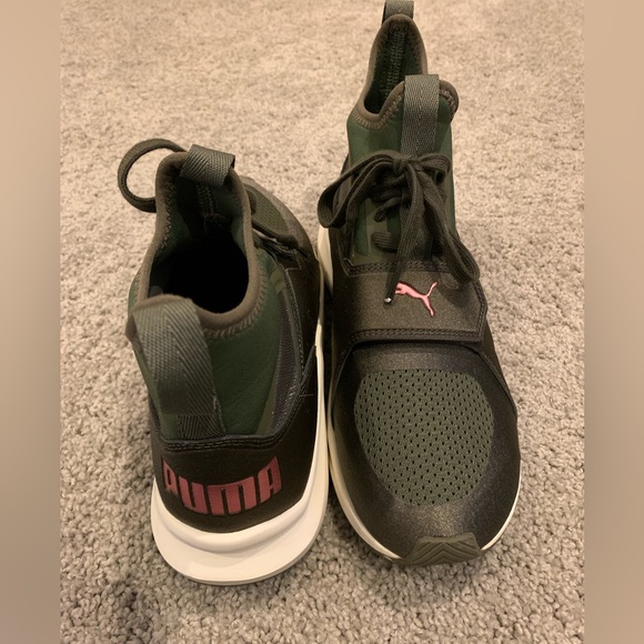 Puma | Shoes | Puma Women Trainer High Top Olive Green Sneaker Size 9 ...